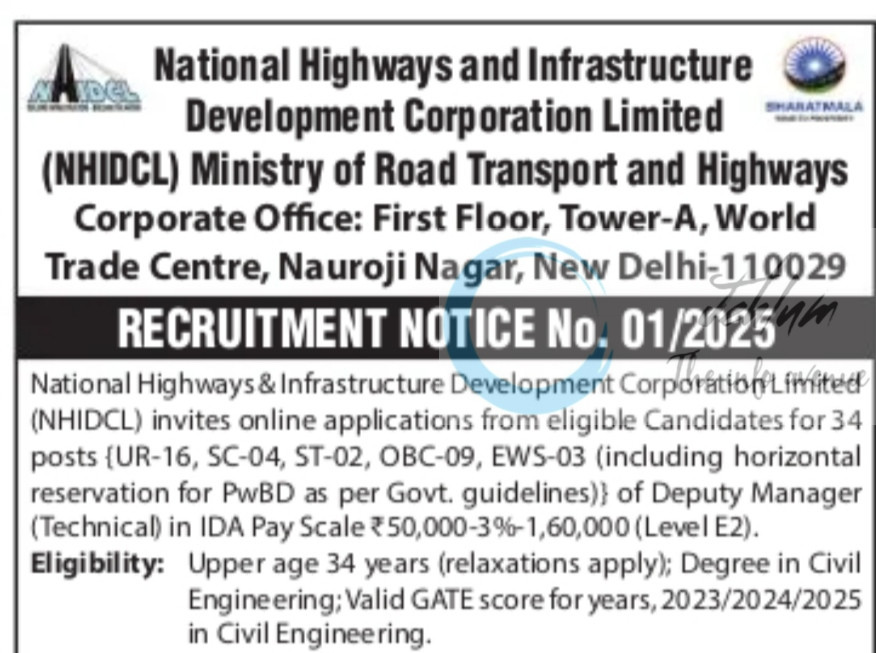 NATIONAL HIGHWAYS AND INFRASTRUCTURE DEVELOPMENT CORPORATION LIMITED ...