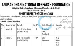 Anusandhan National Research Foundation ANRF Scientists Job ...