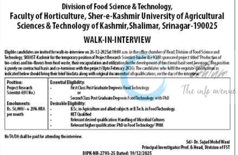 SKUAST-K Division Of Food Science And Technology Faculty Of ...